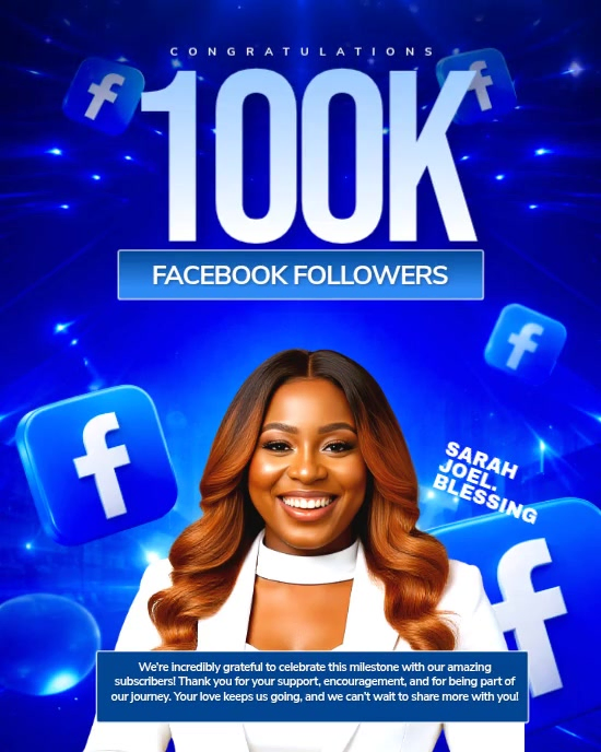 Blue Social Media Milestone Celebration Flyer Template Instagram ...