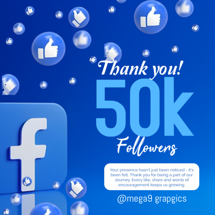 Blue Social Media Milestone Instagram Post Template | PosterMyWall