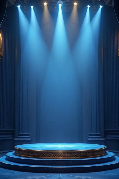Blue spot light podium wallpaper Template | PosterMyWall