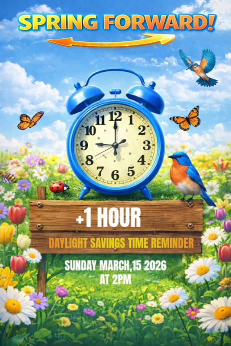 Plantilla de Blue Spring Foward Poster | PosterMyWall