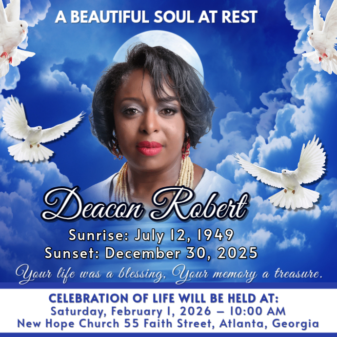 Copy of Blue Stairs Funeral Flyer Memorial Flyer | PosterMyWall