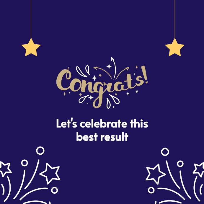 Plantilla de Blue Star Congratulation Instagram Post | PosterMyWall