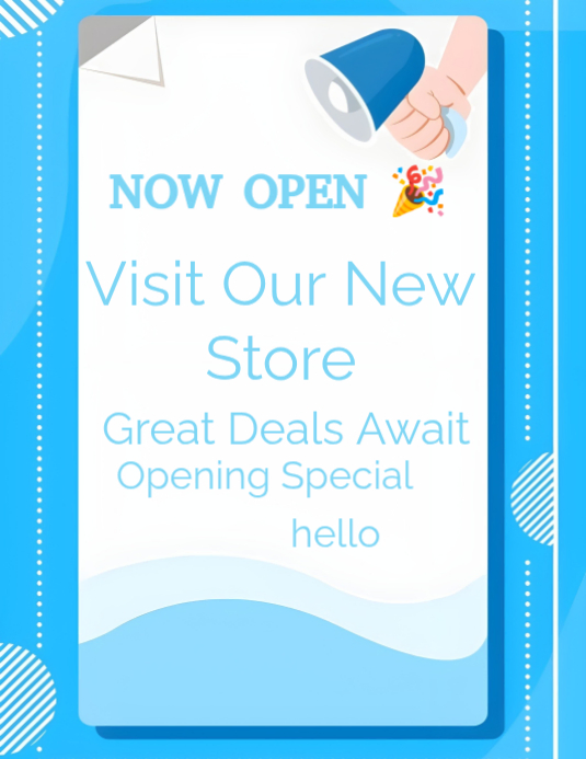 Blue Store Opening Flyer Template | PosterMyWall