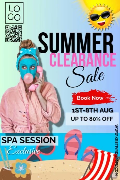 Blue Summer Clearance Sale Poster Template | PosterMyWall