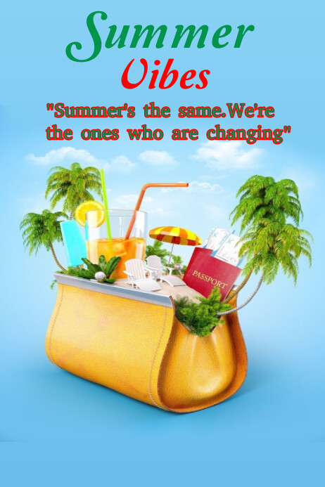 Blue Summer Vibes Poster Template | PosterMyWall