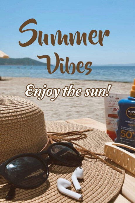 Blue Summer Vibes Poster Template | PosterMyWall