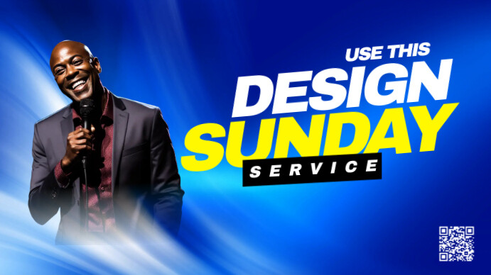 blue Sunday serivce service Template | PosterMyWall
