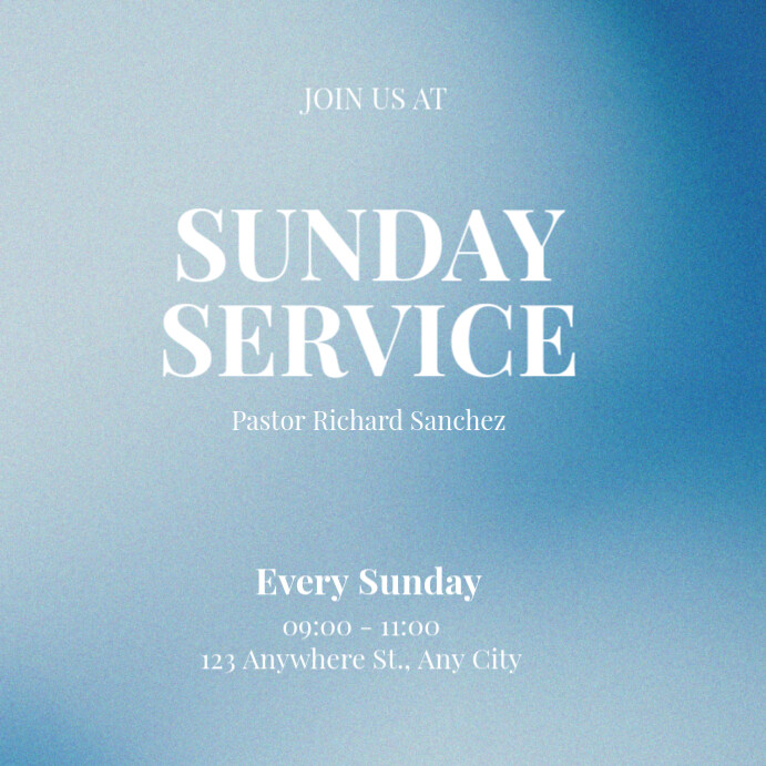 Copy of Blue Sunday Service Instagram Post | PosterMyWall
