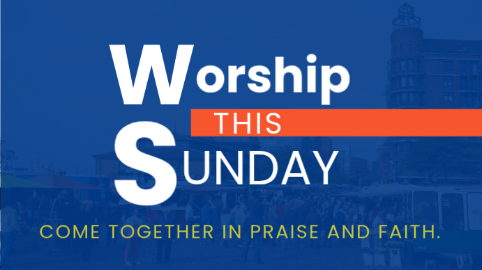 Blue Sunday Worship Service YouTube Thumbnail Template | PosterMyWall