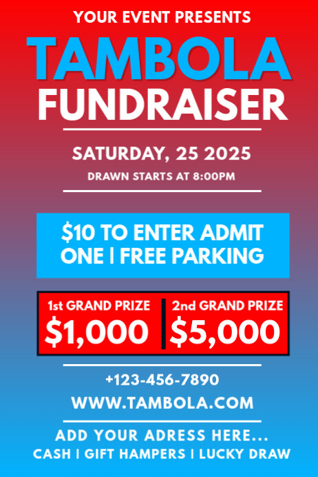 Blue Tambola Fundraiser Poster Template | PosterMyWall