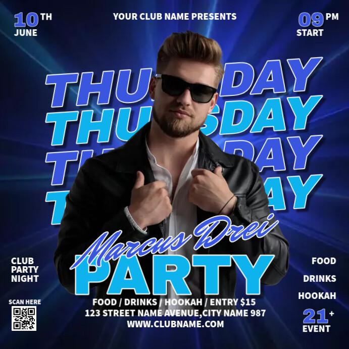 Plantilla de Blue Thursday Party | PosterMyWall