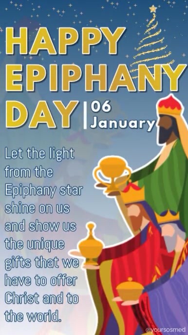 Blue Tipografi Epiphany Day For All Reel Instagram Template | PosterMyWall