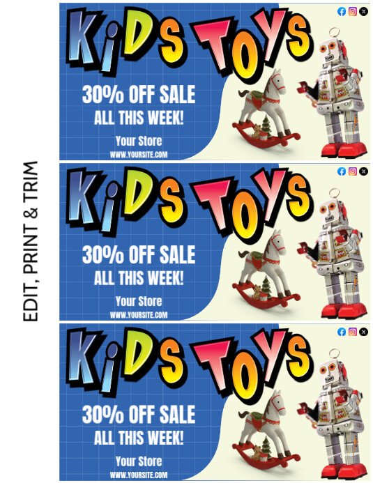 Copy of Blue Toy Store Ad Flyer (us Letter) | PosterMyWall