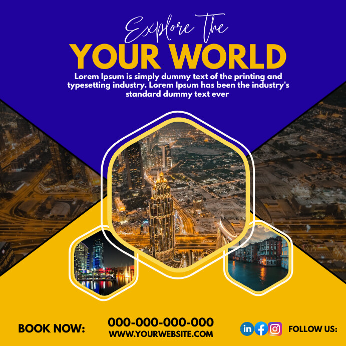 Blue Travel Agency Ad Instagram Post Template | PosterMyWall