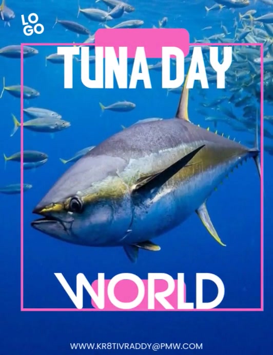 Blue Tuna Day Flyer (us Letter) Template | PosterMyWall