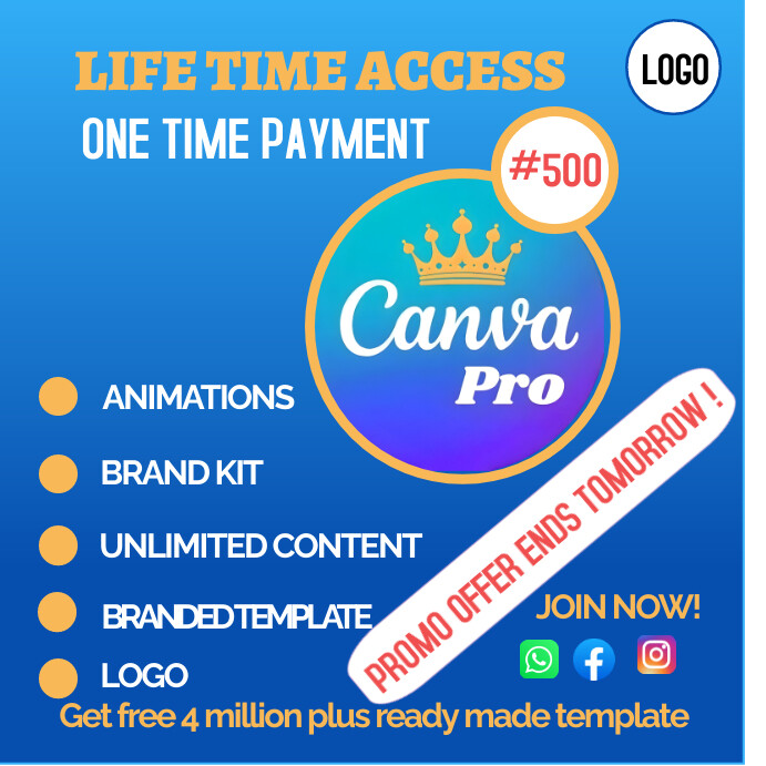 Blue Typographic Canva Pro Design Template I | PosterMyWall