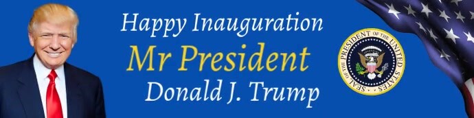 Blue Typographic Donald Trump's Inauguration Google Classroom Banner ...