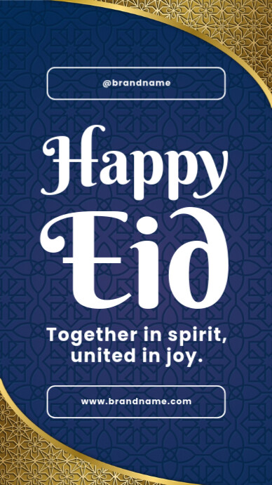Blue Typographic Elegant Eid Vibes Eid Mubarak Happy Eid Islamic Greeting Instagram Story ...