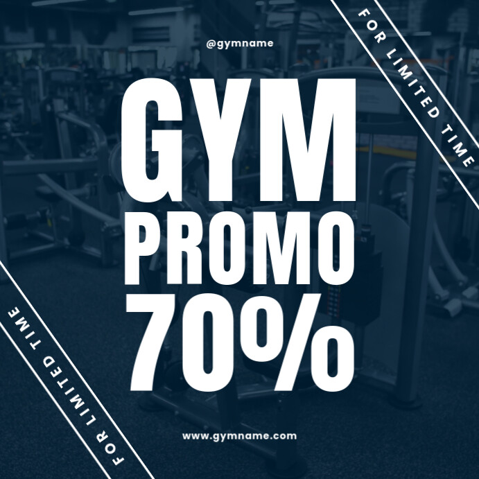 Copy of Blue Typographic Fitness Gym Sale Promotional Discount Offer ...