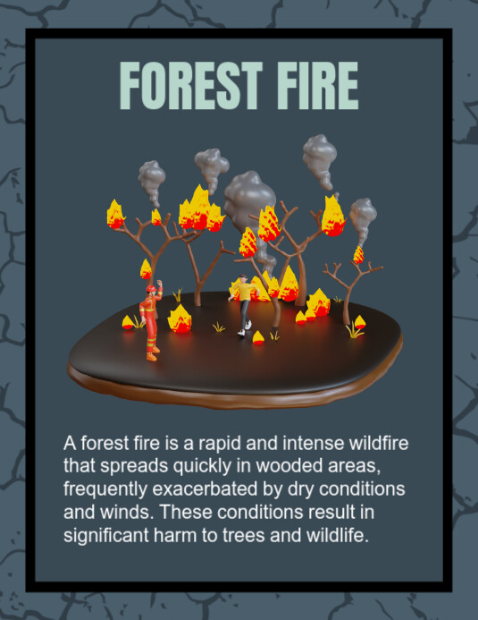 Copy of Blue Typographic Forest Fire Kids Worksheets Flyer (us Letter ...