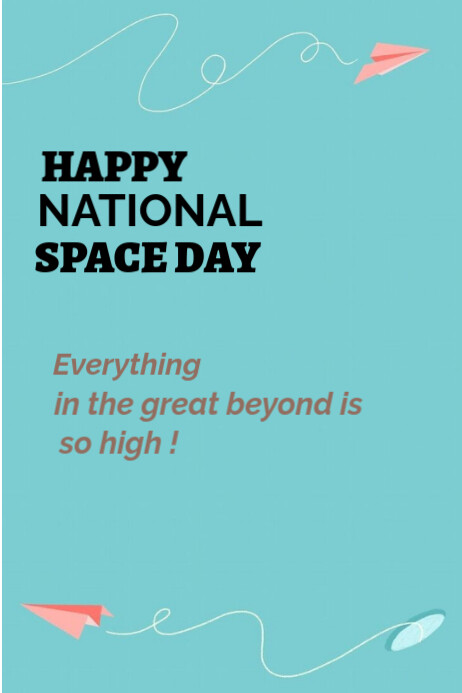 Blue Typographic Happy National Space Day Banner 4' × 6' Template ...