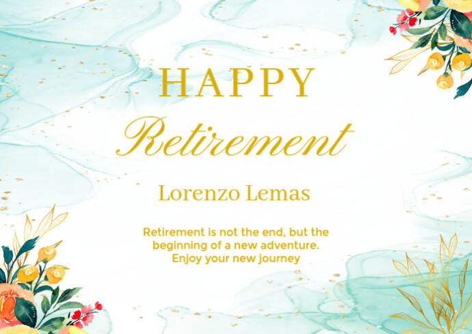 Blue Typographic Happy Retirement Card Postcard Template | PosterMyWall