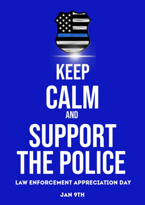 Blue Typographic Law Enforcement Appreciation Day A4 Template ...