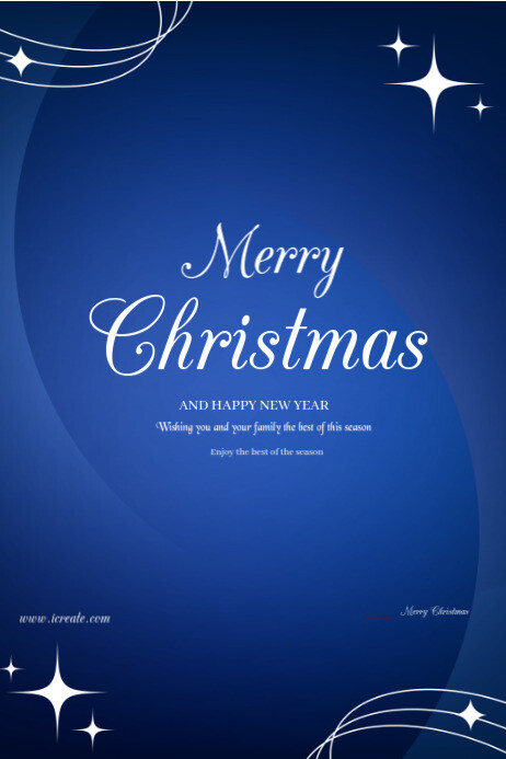 Copy of Blue Typographic Merry Christmas Background Poster | PosterMyWall