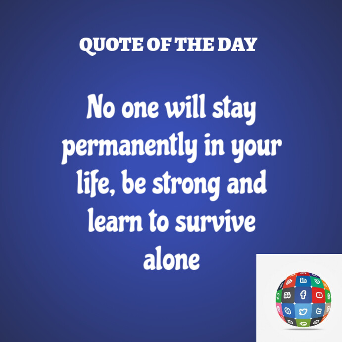 Blue Typographic Motivation And Inspiration Quote Instagram Post ...