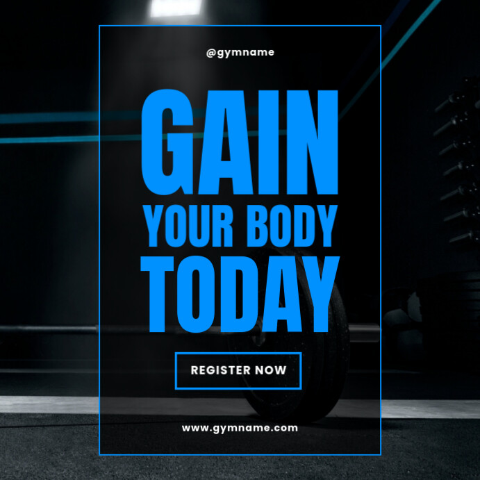 Copy of Blue Typographic Motivational Fitness Gym Promotional Instagram ...