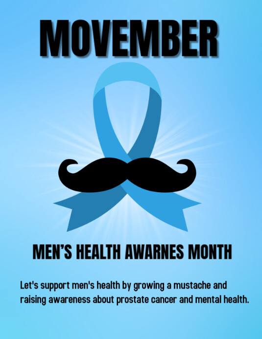 Copy of Blue Typographic Movember Flyer (us Letter) | PosterMyWall