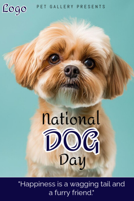 Blue Typographic National Dog Day Poster Template | PosterMyWall