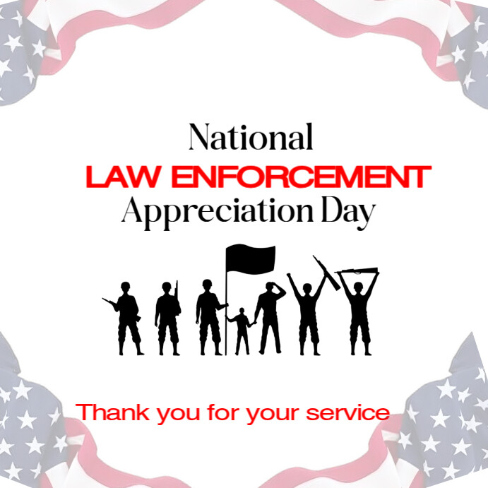 Plantilla de Blue Typographic National Law Enforcement Appreciation Day ...