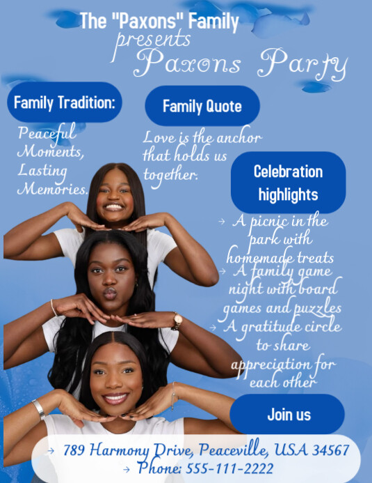Blue Typographic National Siblings Day Flyer (us Letter) Template ...