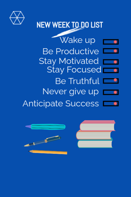 Blue Typographic New Week To Do List Poster Templat | PosterMyWall
