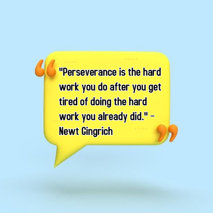 Blue Typographic Perseverance And Determination Quote Instagram Post ...