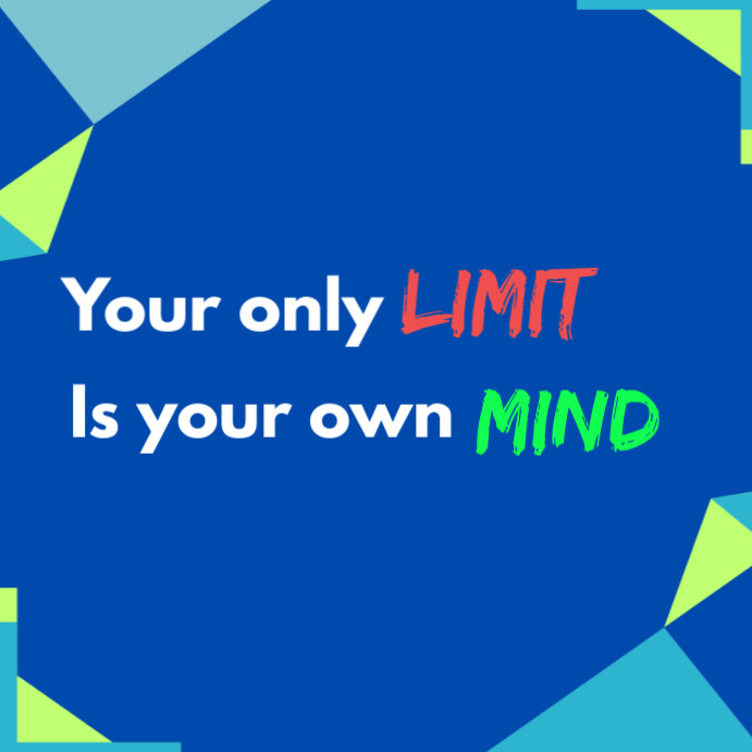 Plantilla de Blue Typographic Positive Mindset Inspirational Motivation ...