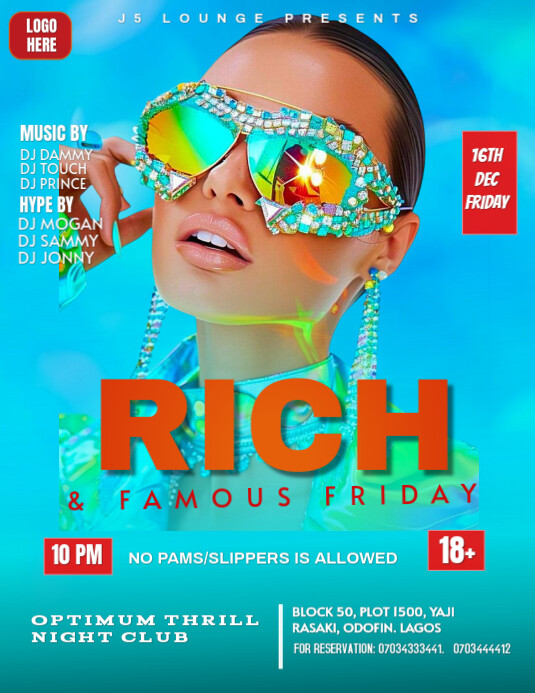 Blue Typographic Rich Friday Flyer Flyer (us Letter) Template ...