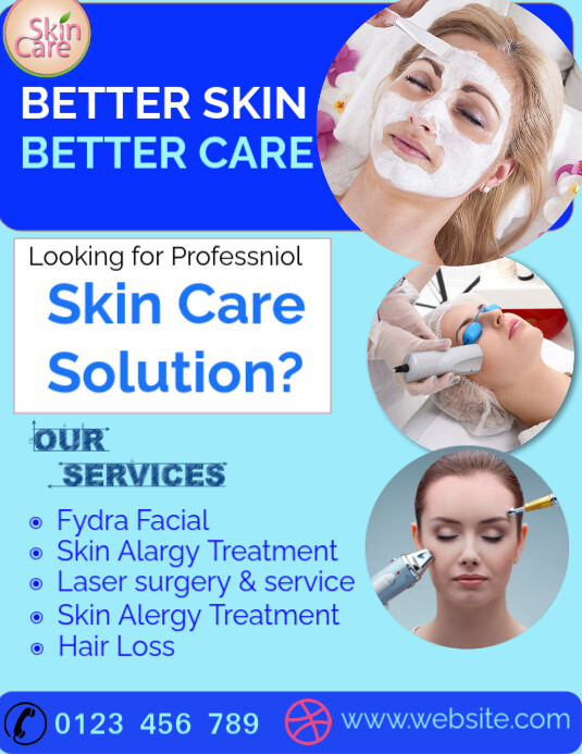 Copy of Blue Typographic Skin Care Flyer (us Letter) | PosterMyWall