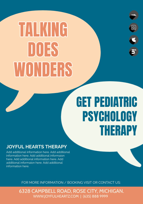 blue typographic therapy A3 Template | PosterMyWall