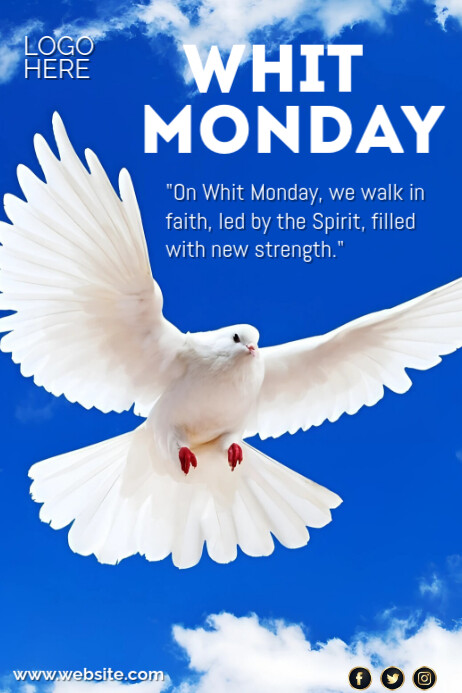Copy of Blue Typographic Whit Monday Poster | PosterMyWall