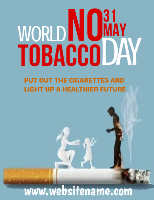Plantilla de Blue Typographic World No Tobacco Day Flyer | PosterMyWall