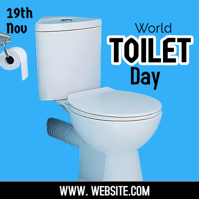 Plantilla de Blue Typographic World Toilet Day Flyer Instagram Post ...