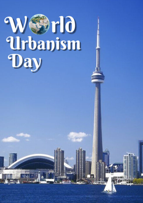 Copy of Blue Typographic World Urbanism Day Template A4 | PosterMyWall