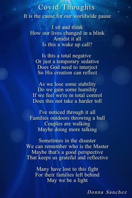 Blue Typography Covid Thoughts Poem Poster Template | PosterMyWall