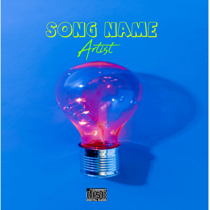 blue Typography Design Style Album Cover Template | PosterMyWall