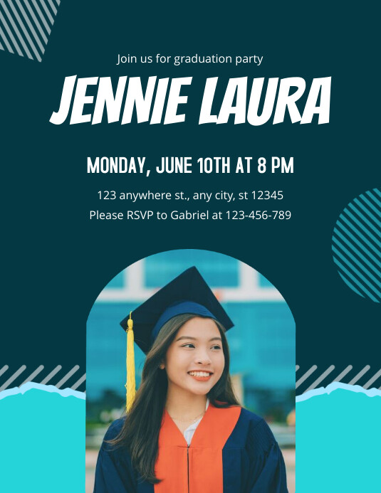 Plantilla de Blue Urban Graduation Party Invitation Flyer | PosterMyWall