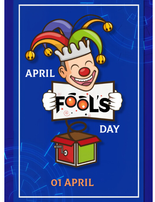 Copy of Blue Vintage April Fools Day Celebration Flyer (us Letter ...