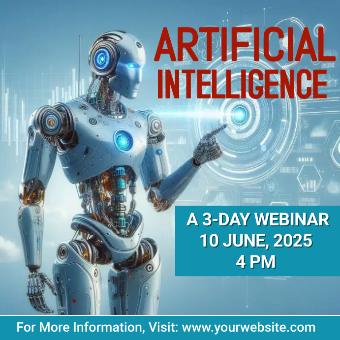 Blue Vintage Artificial Intelligence flyer Template | PosterMyWall