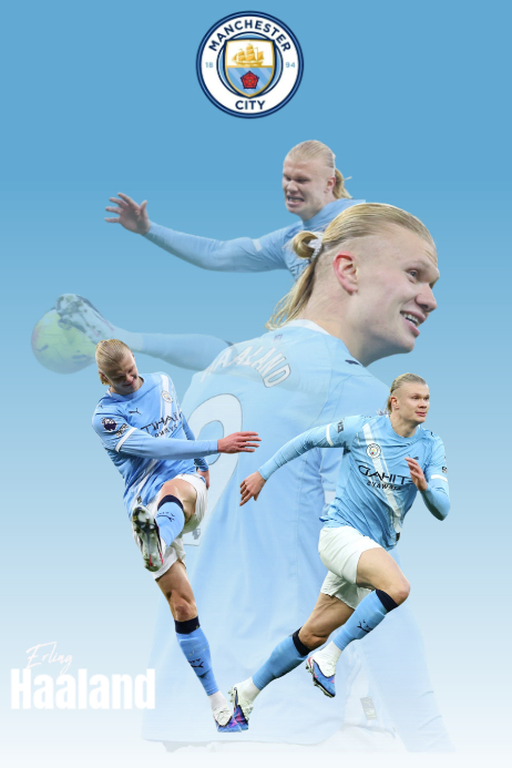 Blue Vintage Football Match Day Manchester City 2026 Poster Template ...